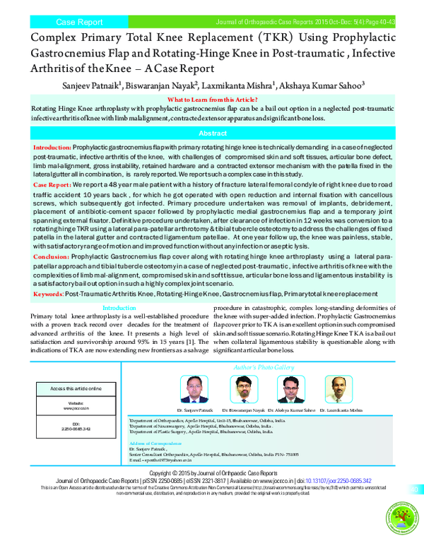 (PDF) Complex Primary Total Knee Replacement (TKR) Using Prophylactic ...