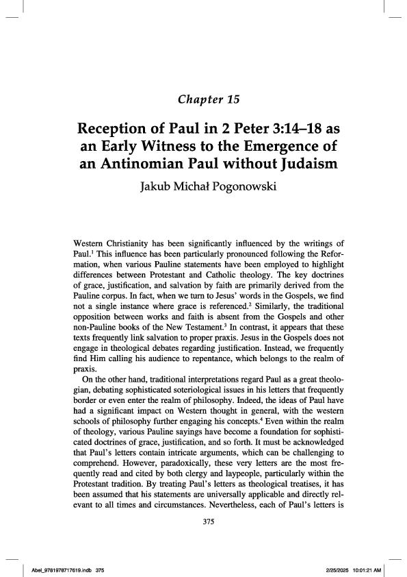 (PDF) Reception of Paul in 2 Peter 3:14–18 as an Early Witness to the ...