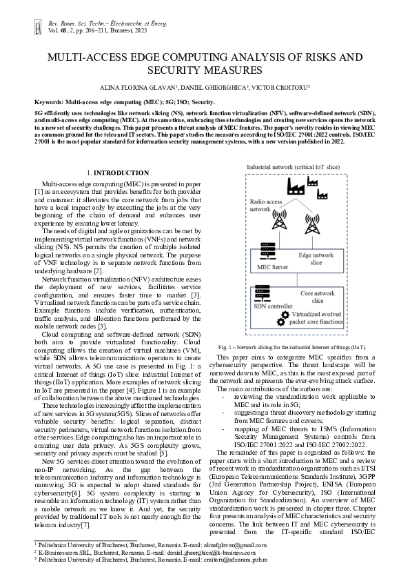 (PDF) Multi-Access Edge Computing Analysis of Risks and Security Measures
