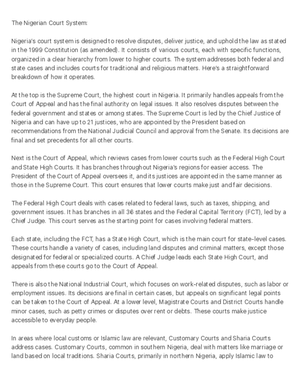 (PDF) The Nigerian Court System