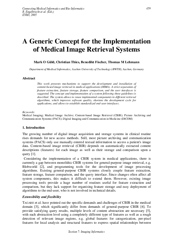 (PDF) A generic concept for the implementation of medical image ...