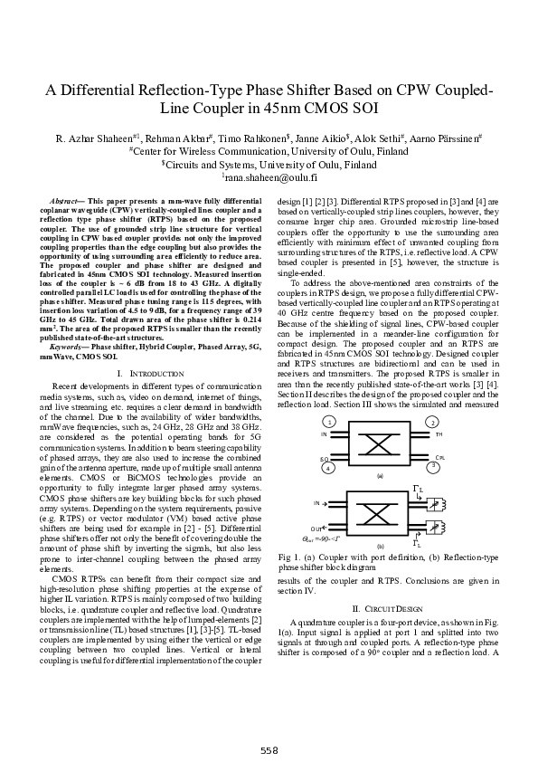 (PDF) A Differential Reflection-Type Phase Shifter Based on CPW Coupled ...