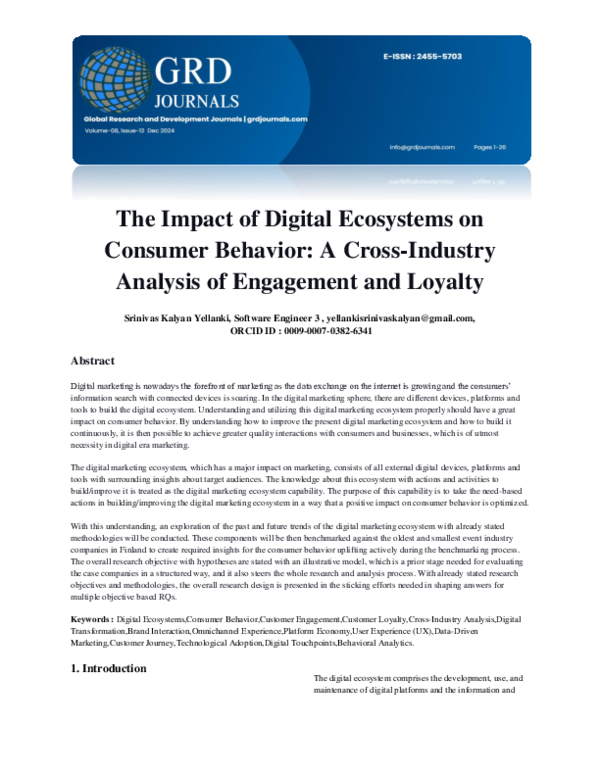 (PDF) The Impact of Digital Ecosystems on Consumer Behavior: A Cross ...
