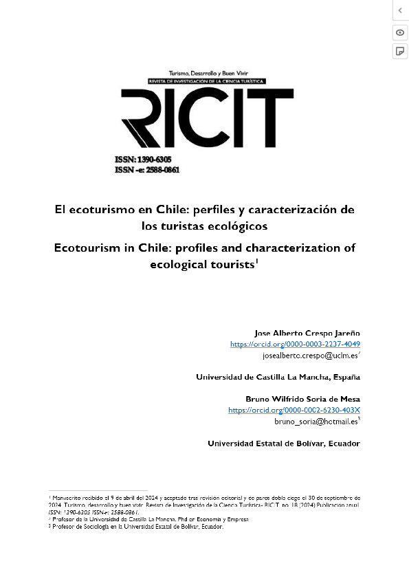(PDF) El ecoturismo en Chile perfiles y caracterización de los turistas ...