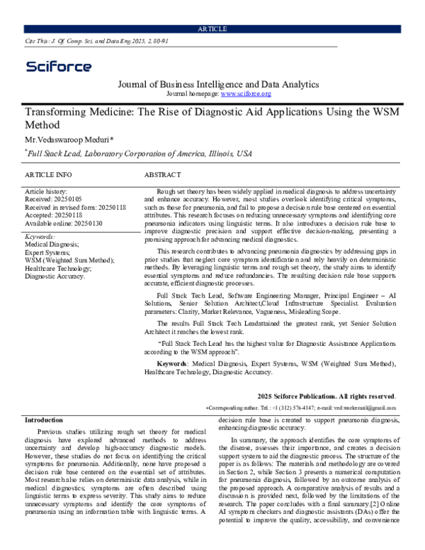 (PDF) Transforming Medicine: The Rise of Diagnostic Aid Applications ...