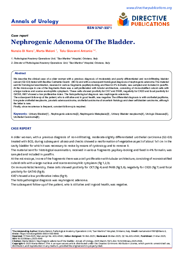(PDF) Nephrogenic Adenoma Of The Bladder