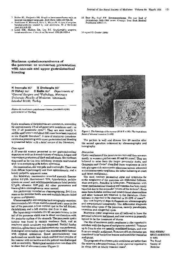 (PDF) Mucinous cystadenocarcinoma of the pancreas: An uncommon ...