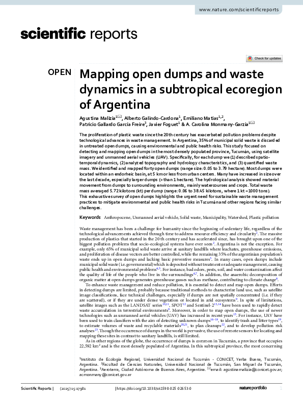 (PDF) Mapping open dumps and waste dynamics in a subtropical ecoregion ...
