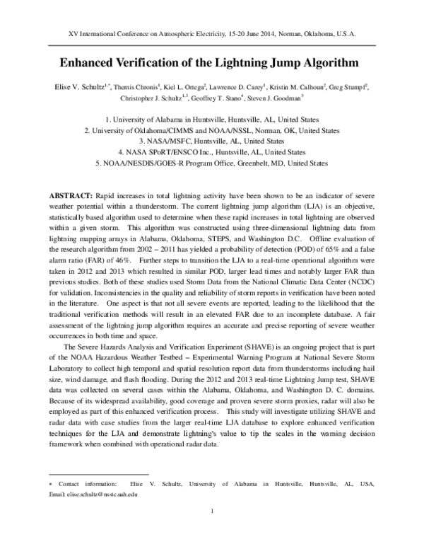 (PDF) Enhanced Verification of the Lightning Jump Algorithm