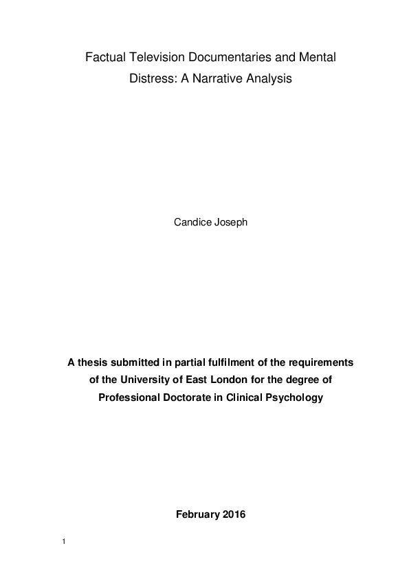 (PDF) Factual television documentaries and mental distress : a ...
