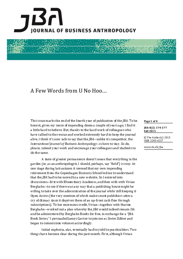 (PDF) A Few Words from U No Hoo