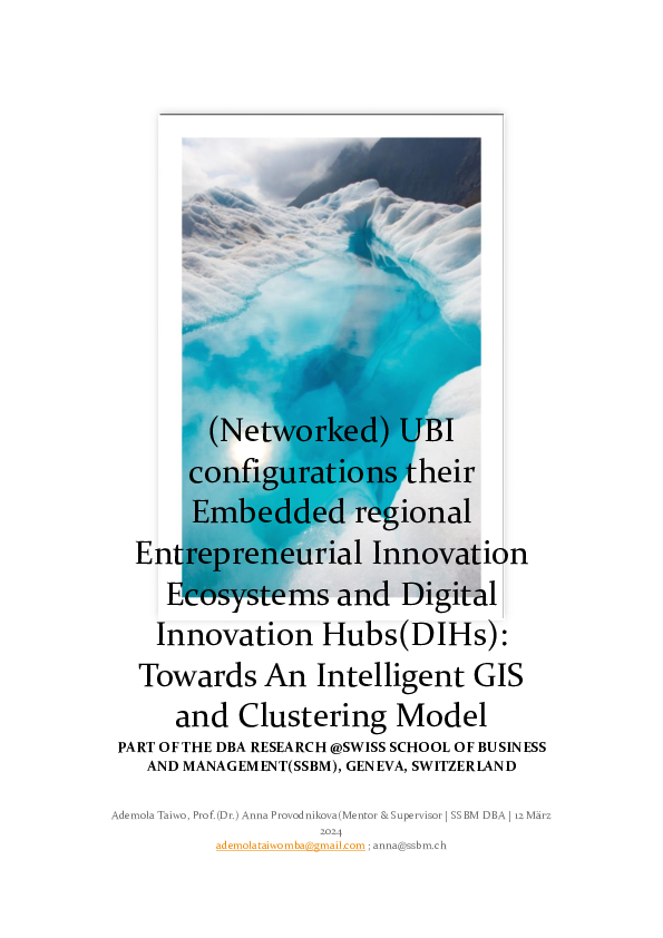(PDF) (Networked) UBI configurations their Embedded regional Entrepreneurial Innovation ...