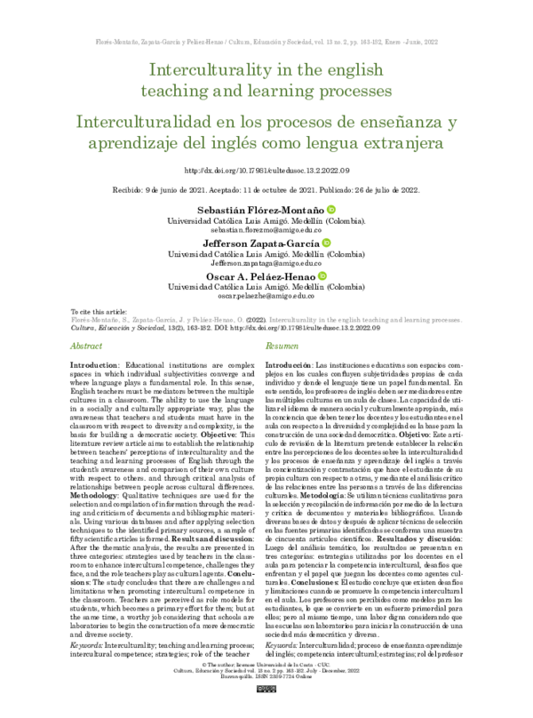 (PDF) Interculturalidad en los procesos de enseñanza y aprendizaje del ...