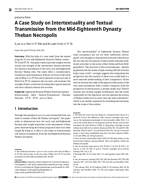 (PDF) A Case Study on Intertextuality and Textual Transmission from the ...
