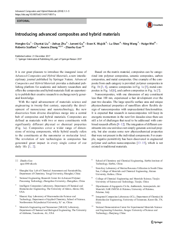 (PDF) Introducing advanced composites and hybrid materials