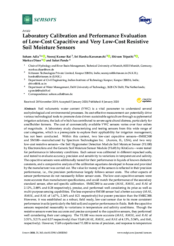 (PDF) Laboratory Calibration and Performance Evaluation of Low-Cost ...