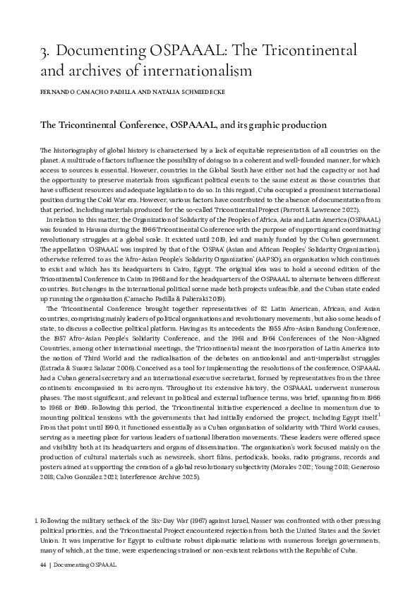 (PDF) Documenting OSPAAAL: The Tricontinental and archives of ...
