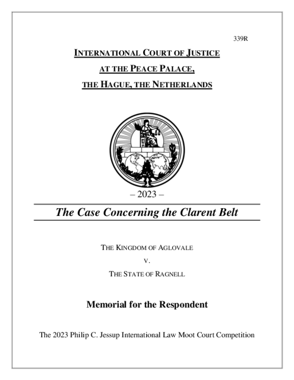 (PDF) moot court memorial 2025 . International Court of Justice ,ICJ