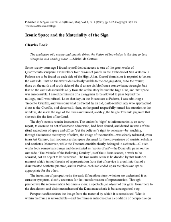 (PDF) Iconic Space and the Materiality of the Sign