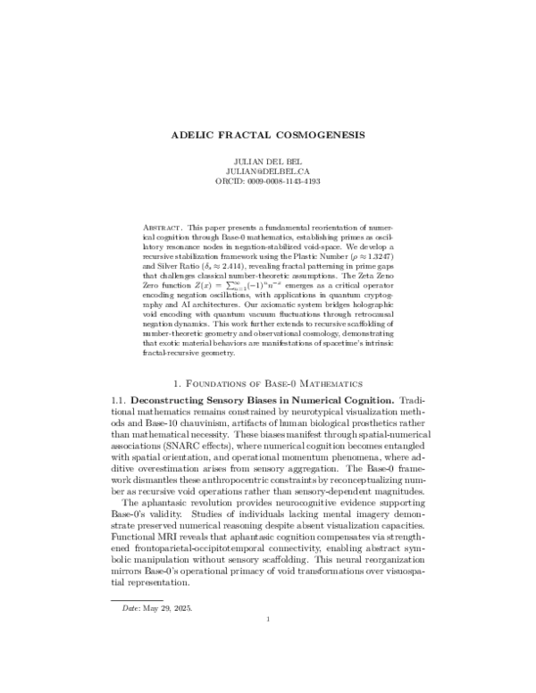 (PDF) Adelic Fractal Cosmogenesis