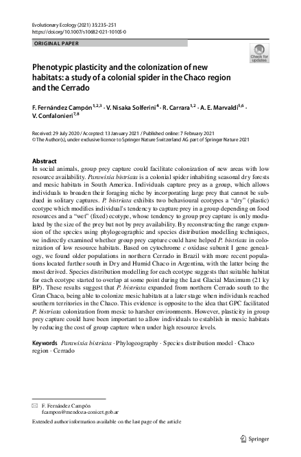 (PDF) Phenotypic plasticity and the colonization of new habitats: a ...