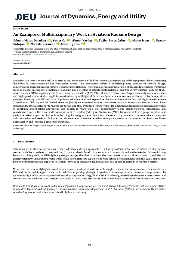 (PDF) An Example of Multidisciplinary Work in Aviation: Radome Design