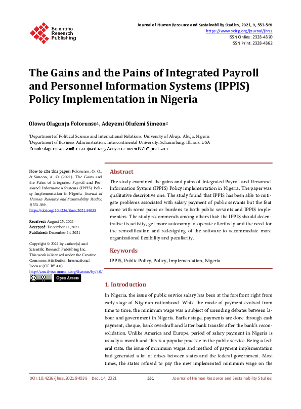 (PDF) The Gains and the Pains of Integrated Payroll and Personnel ...