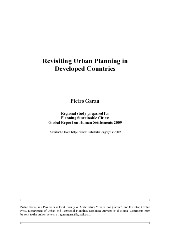 (PDF) Revisiting urban planning in developed countries
