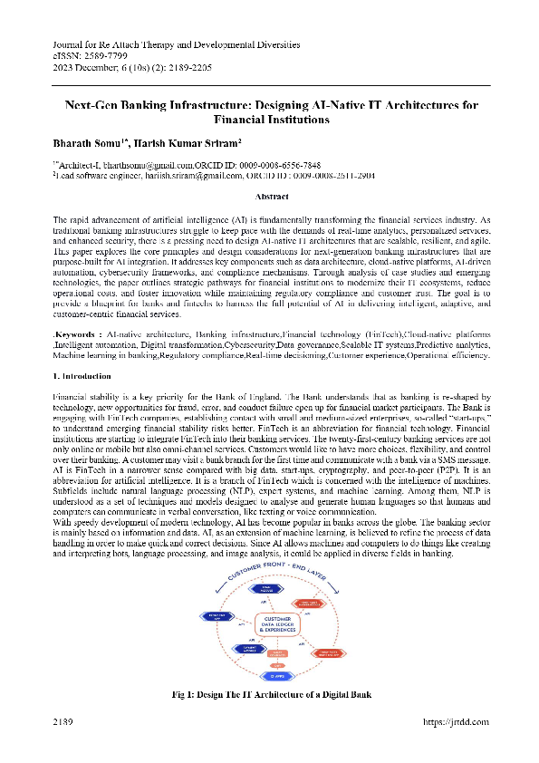 (PDF) View of Next Gen Banking Infrastructure Designing AI Native IT ...