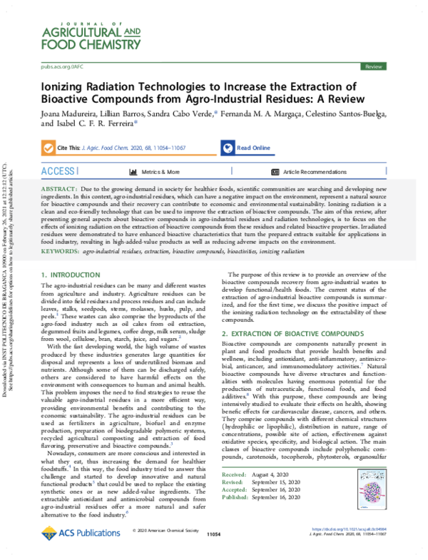 (PDF) Ionizing Radiation Technologies to Increase the Extraction of Bioactive Compounds from ...