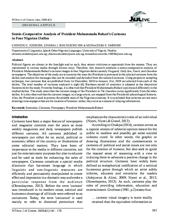 (PDF) Semio-Comparative Analysis of President Muhammadu Buhari's ...