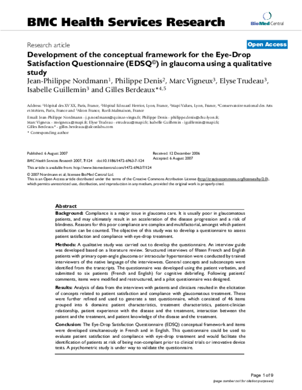 (PDF) Development of the conceptual framework for the Eye-Drop ...