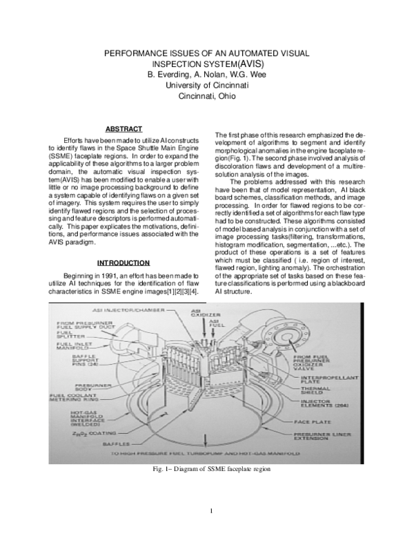 (PDF) Performance issues of an Automated Visual Inspection System (AVIS)