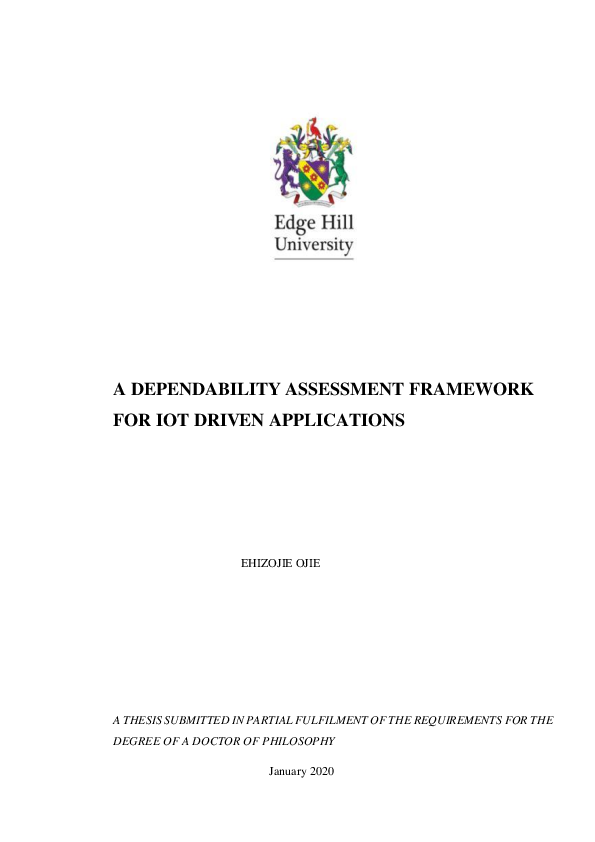 (PDF) A dependability assessment framework for IoT driven applications