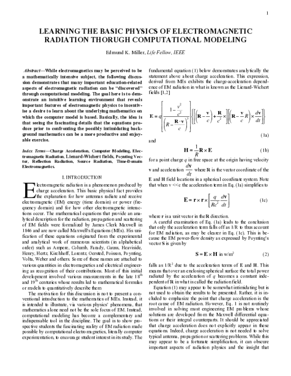 (PDF) LEARNING THE BASIC PHYSICS OF ELECTROMAGNETIC RADIATION THORUGH ...
