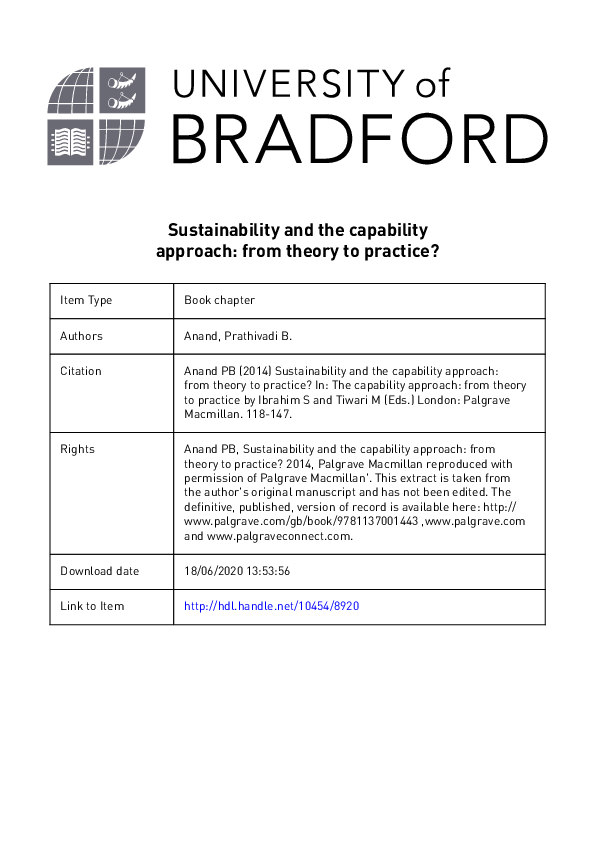 (PDF) The Capability Approach