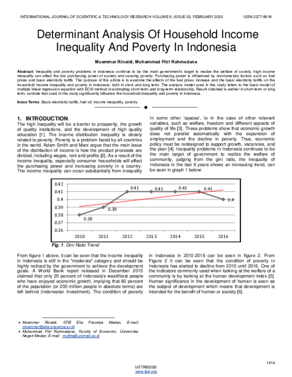(PDF) Determinant Analysis Of Household Income Inequality And Poverty ...