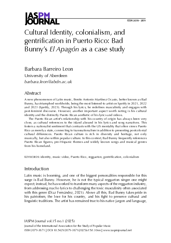 (PDF) Cultural Identity, colonialism, and gentrification in Puerto Rico ...