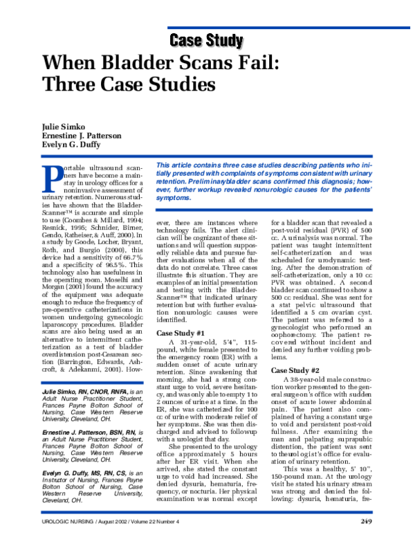 (PDF) When bladder scans fail: three case studies