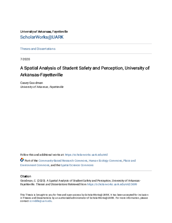 (PDF) A Spatial Analysis of Student Safety and Perception, University ...