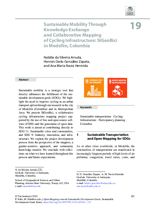 (PDF) Sustainable Mobility Through Knowledge Exchange and Collaborative Mapping of Cycling ...