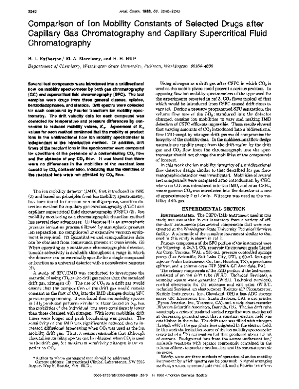 (PDF) Comparison of ion mobility constants of selected drugs after ...
