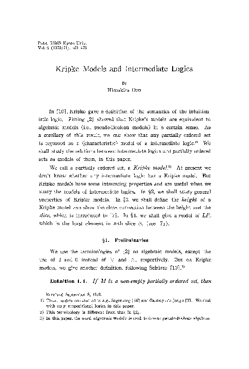 (PDF) Kripke models and intermediate logics