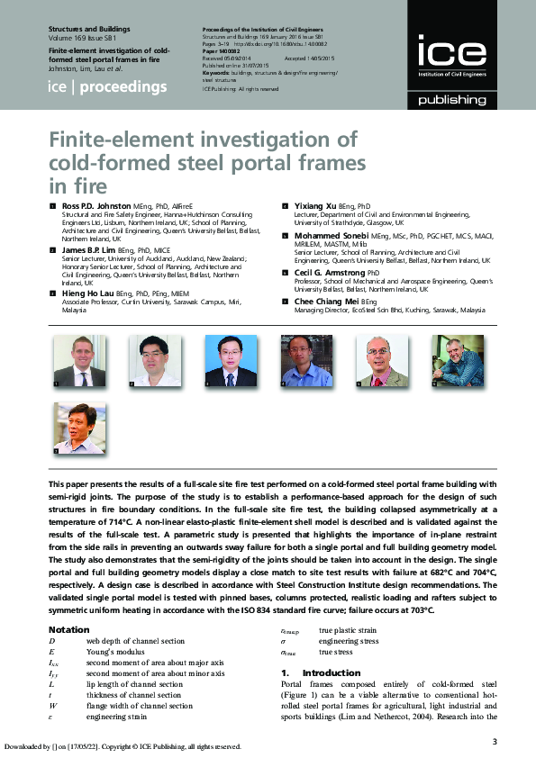 (PDF) Finite-element investigation of cold-formed steel portal frames ...