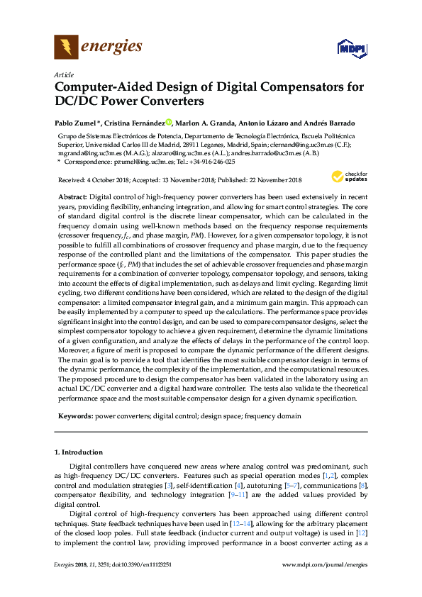 (PDF) Computer-Aided Design of Digital Compensators for DC/DC Power ...
