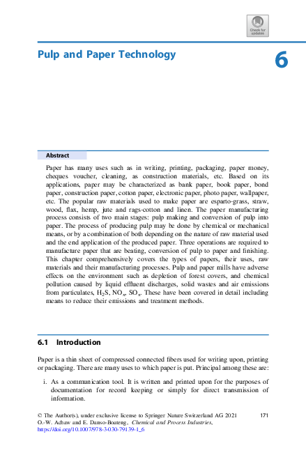 (PDF) Pulp and Paper Technology