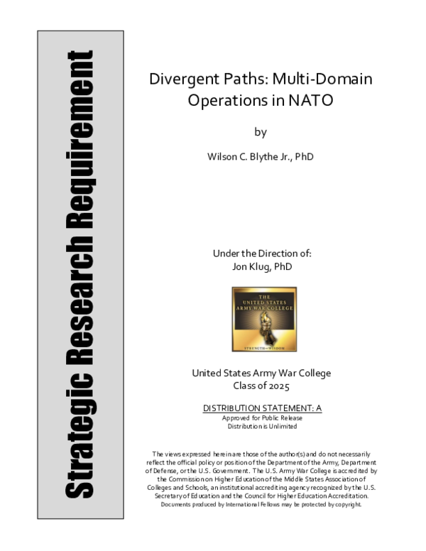 (PDF) Divergent Paths: Multi-Domain Operations in NATO