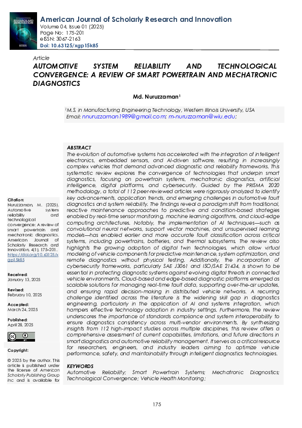 (PDF) AUTOMOTIVE SYSTEM RELIABILITY AND TECHNOLOGICAL CONVERGENCE: A ...