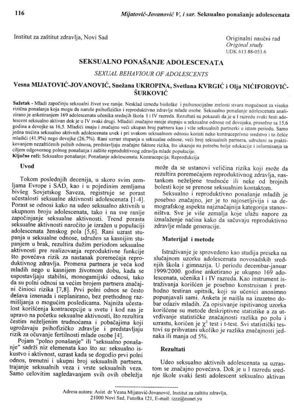 (PDF) Sexual behavior of adolescents