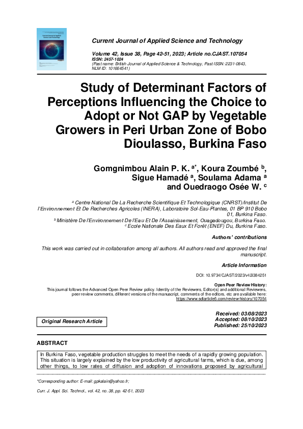 (PDF) Study of Determinant Factors of Perceptions Influencing the ...